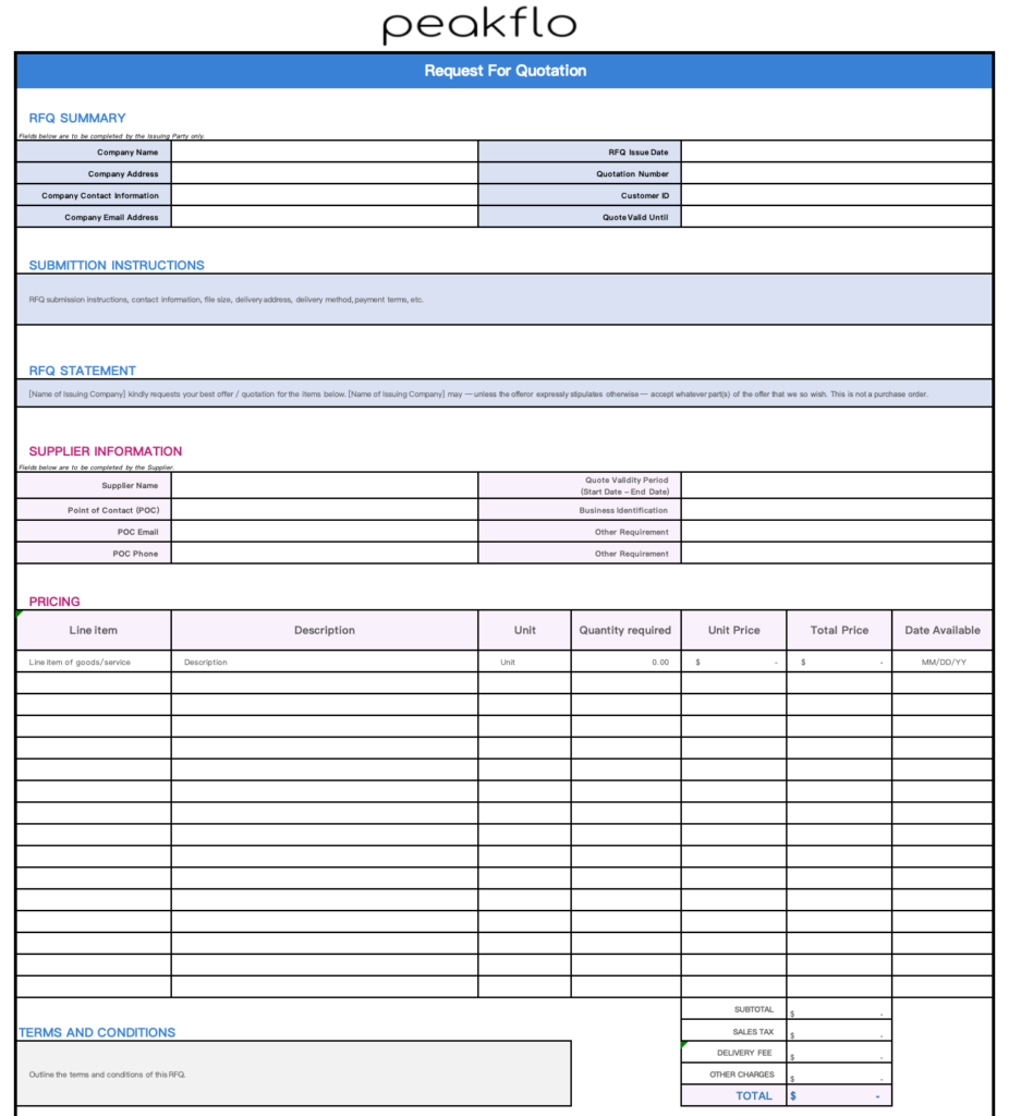 Request for Quotation (RFQ) Template for Effortless Procurement